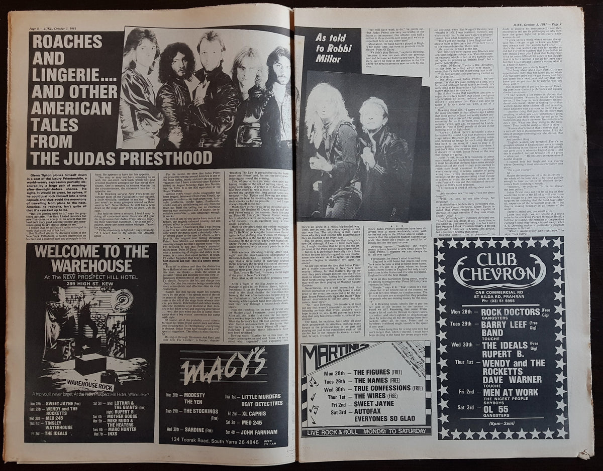 Billy Field - Juke October 3, 1981. Issue No.336 – Vicious Sloth Collectables