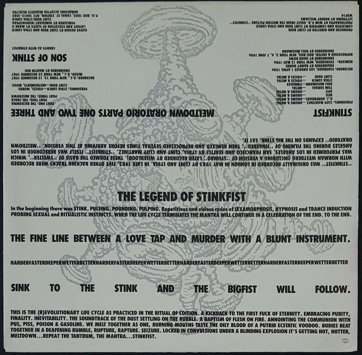 Lydia Lunch - Clint Ruin- Stinkfist – Vicious Sloth Collectables