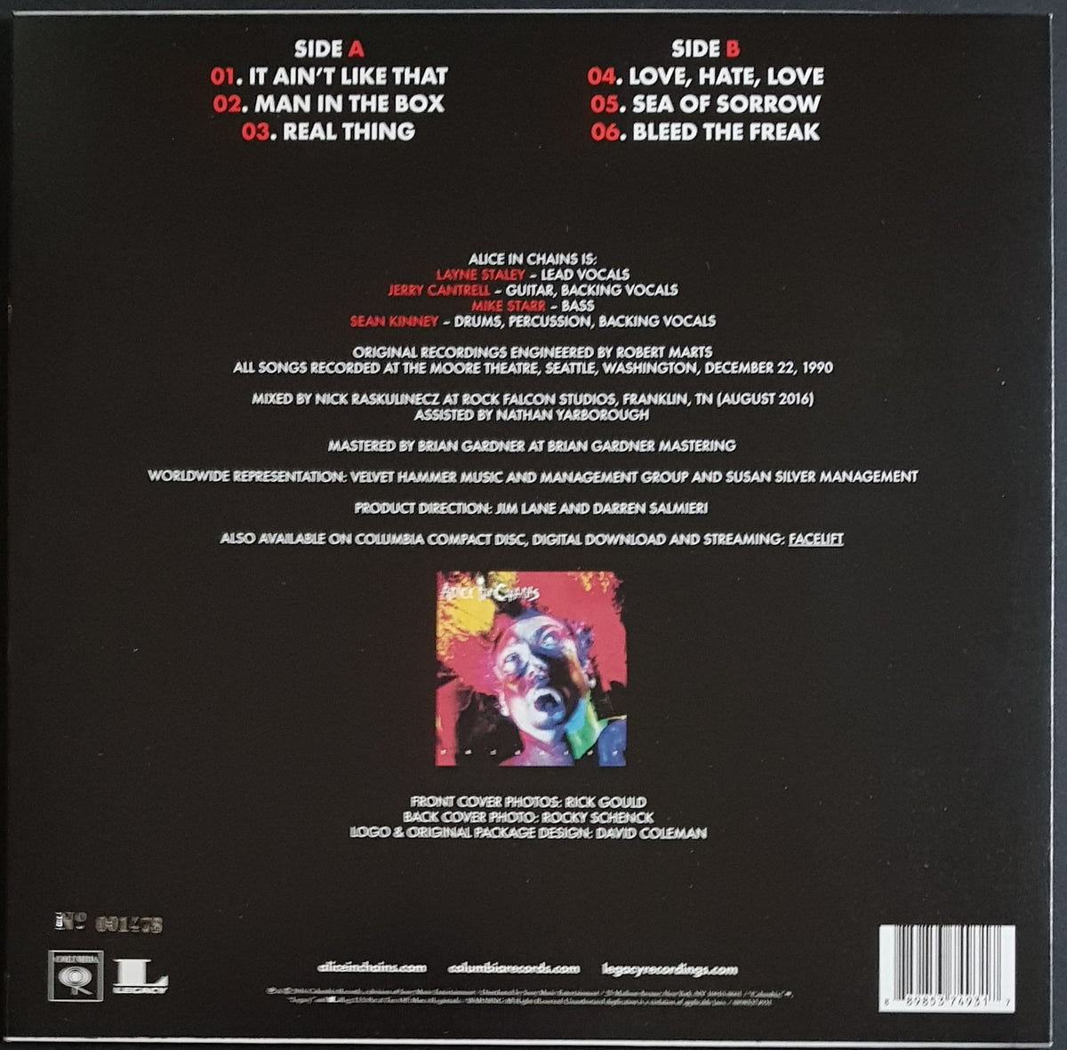 Alice In Chains - Live Facelift – Vicious Sloth Collectables