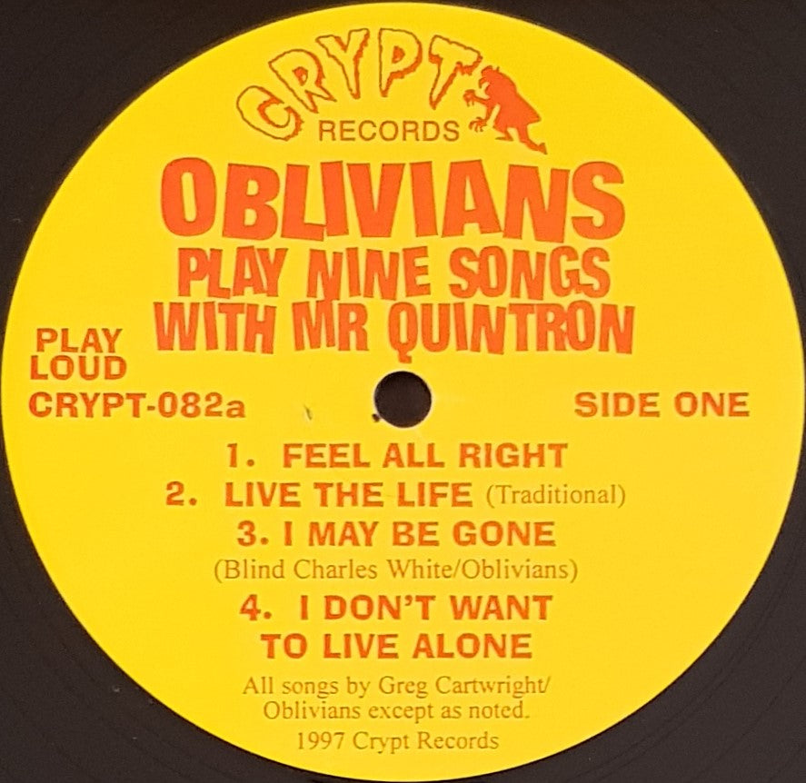 Oblivians - ...Play 9 Songs With Mr. Quintron – Vicious Sloth Collectables
