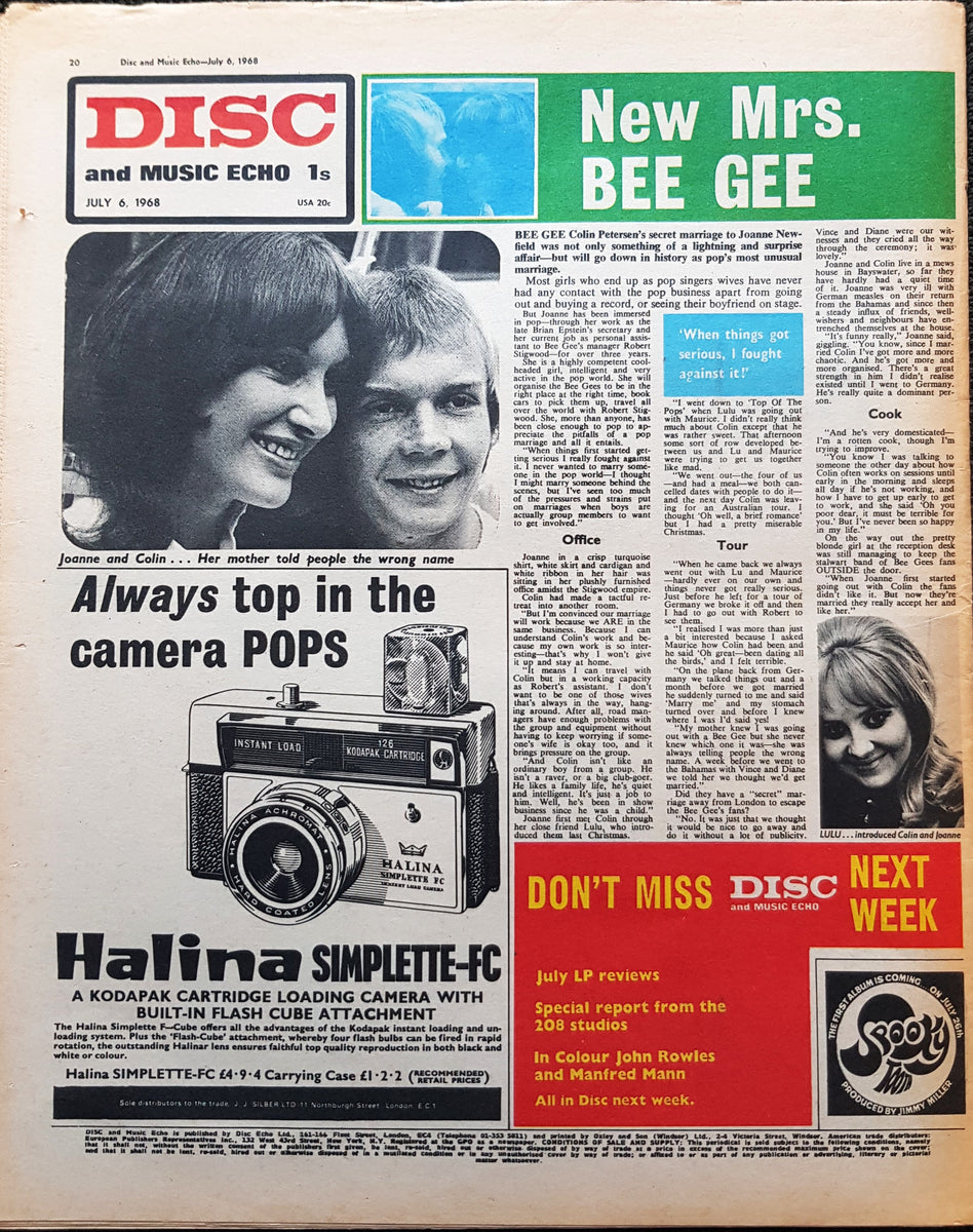Equals - Disc And Music Echo July 6, 1968 – Vicious Sloth Collectables
