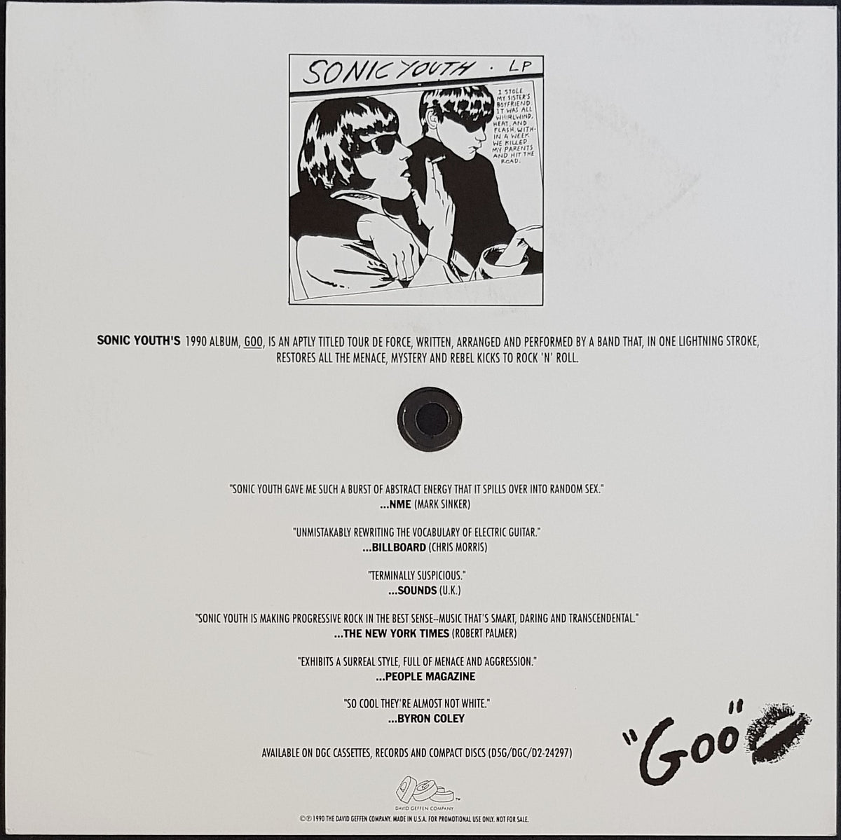 Sonic Youth - Interview Soundsheet For "Goo" – Vicious Sloth Collectables