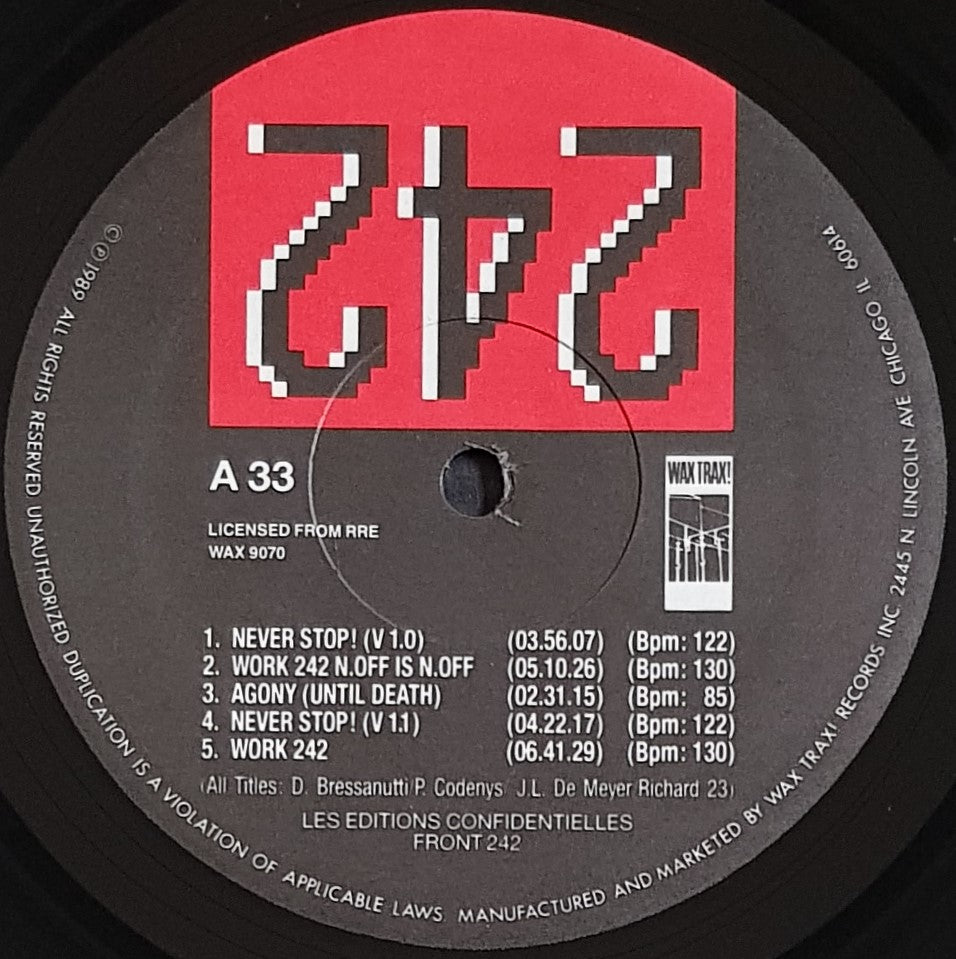 Front 242 - Never Stop – Vicious Sloth Collectables