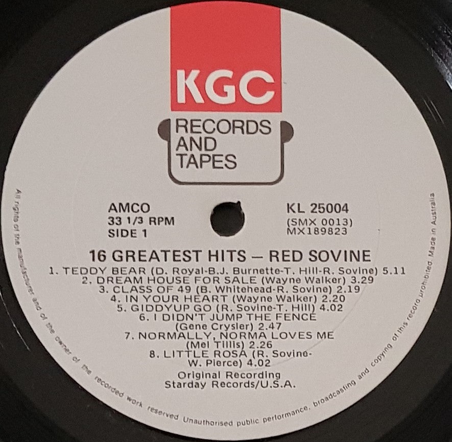 Red Sovine - Red Sovine's 16 Greatest Hits – Vicious Sloth Collectables