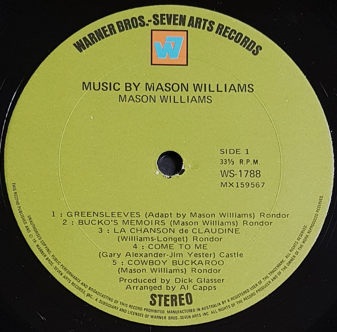 Williams, Mason - Music By Mason Williams – Vicious Sloth Collectables