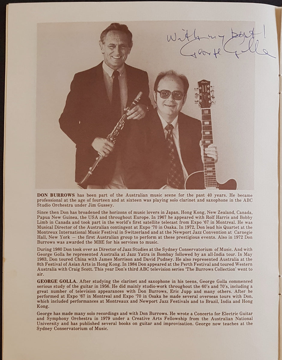 Don Burrows - A Tribute To Benny Goodman - Autographed – Vicious Sloth ...