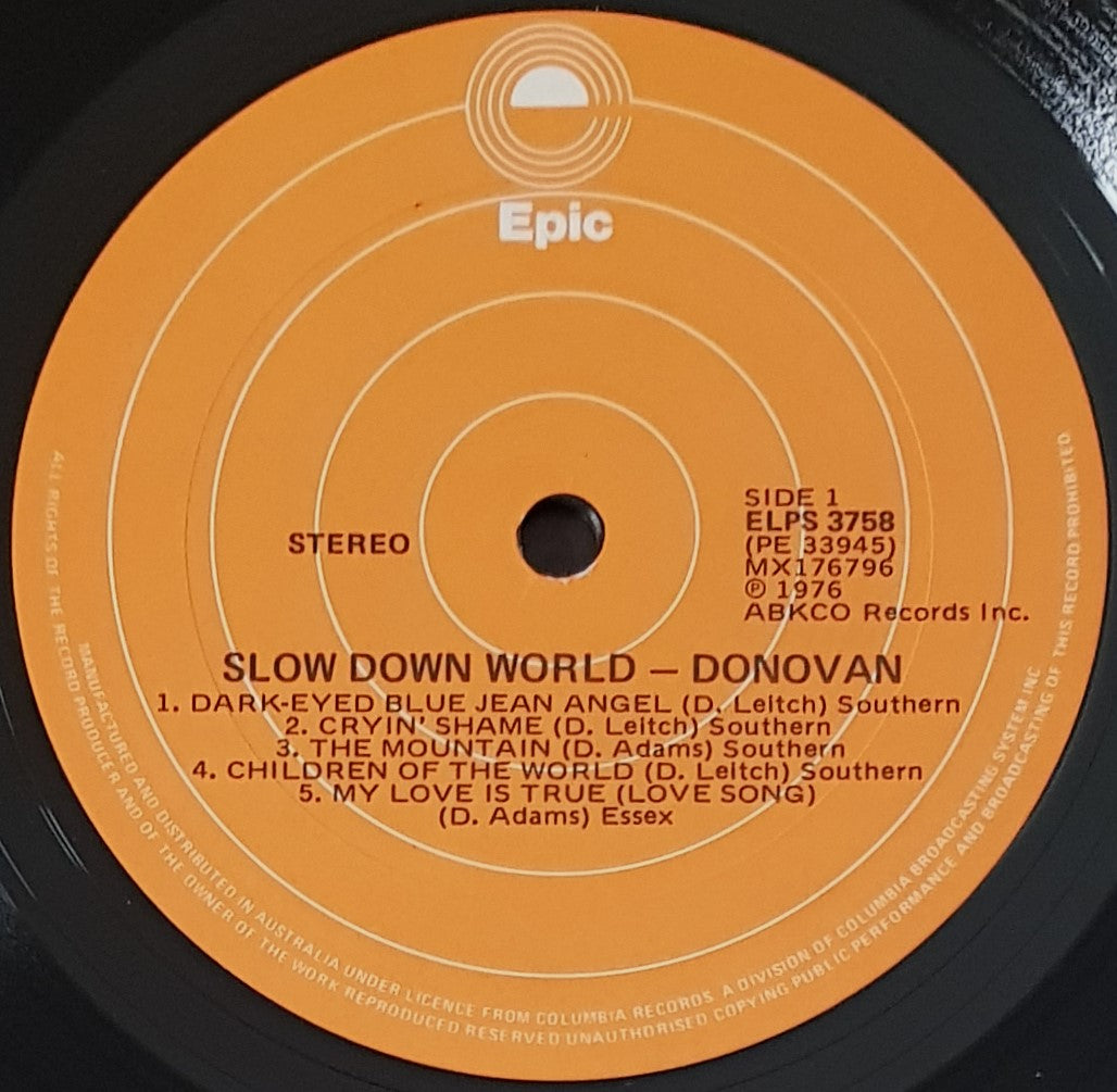 Donovan - Slow Down World – Vicious Sloth Collectables