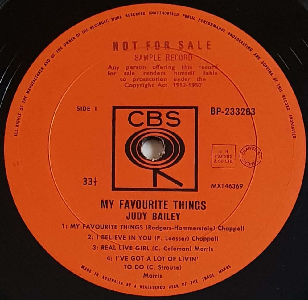 Bailey, Judy - My Favourite Things – Vicious Sloth Collectables