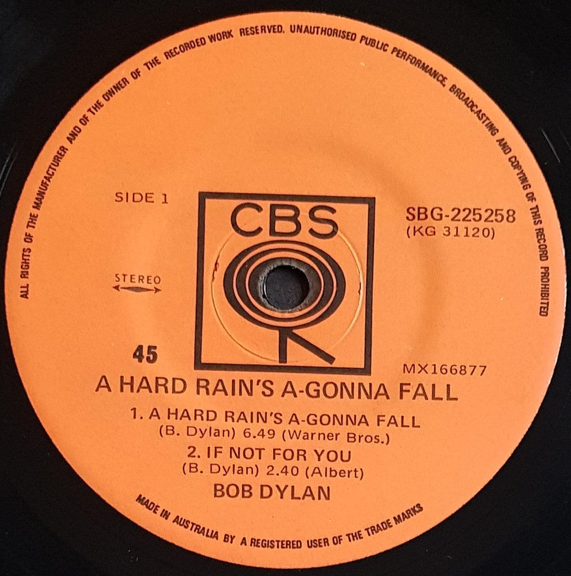 Bob Dylan - A Hard Rain's A-Gonna Fall – Vicious Sloth Collectables