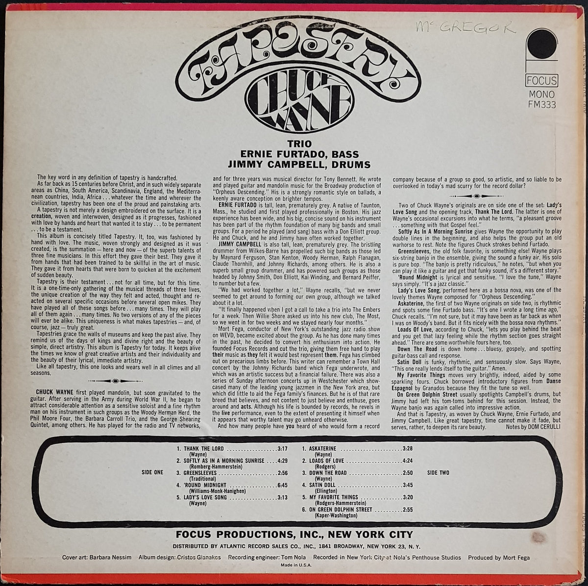 Chuck Wayne Trio - Tapestry – Vicious Sloth Collectables