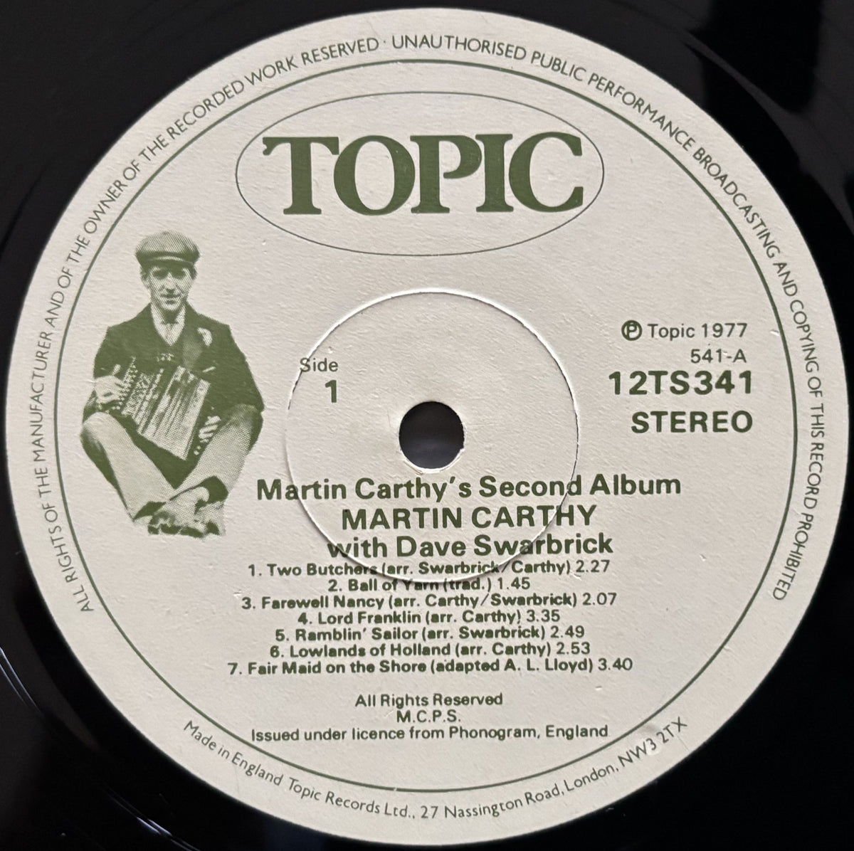 Martin Carthy - Martin Carthy's Second Album – Vicious Sloth Collectables
