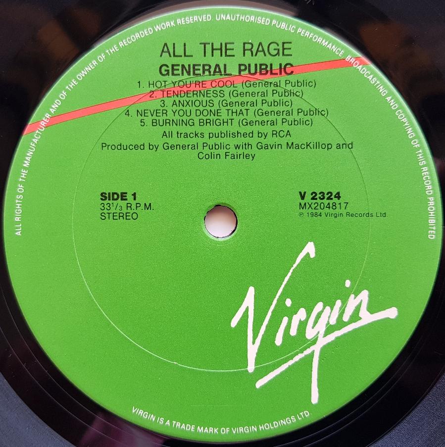 General Public - All The Rage – Vicious Sloth Collectables