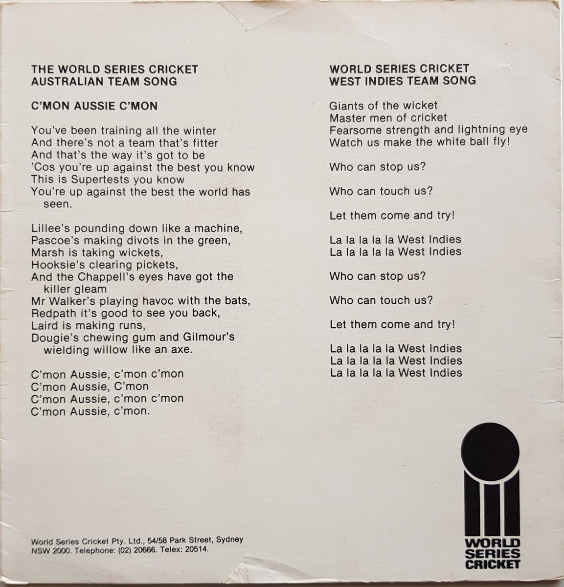 Mojo Singers - C'mon Aussie C'mon – Vicious Sloth Collectables