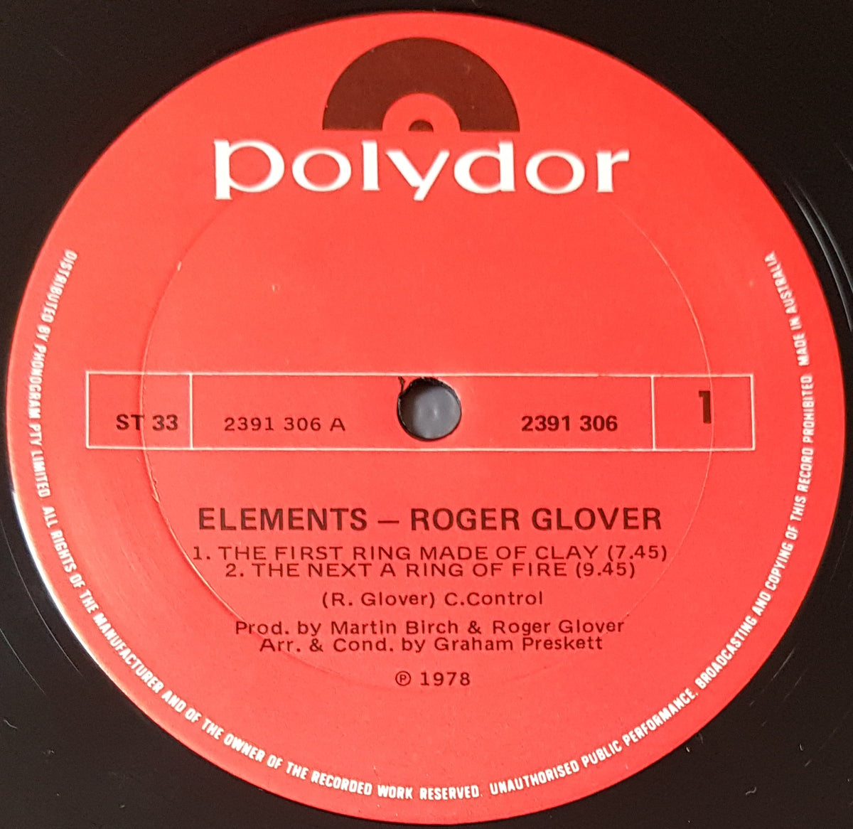 Deep Purple (Roger Glover) - Elements – Vicious Sloth Collectables