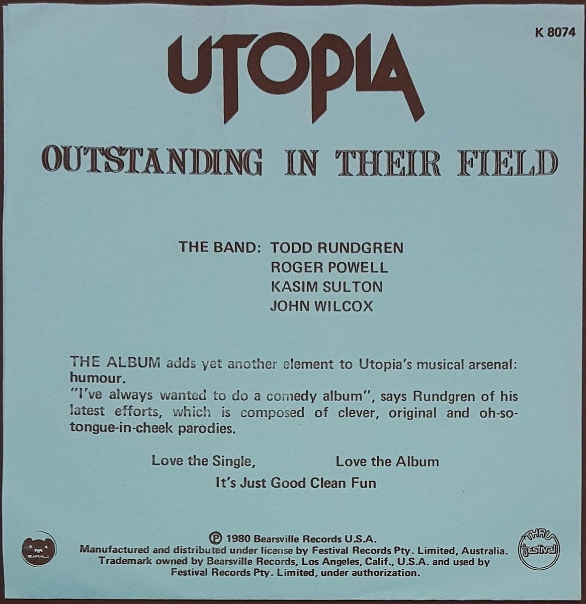 Utopia - I Just Want To Touch You – Vicious Sloth Collectables