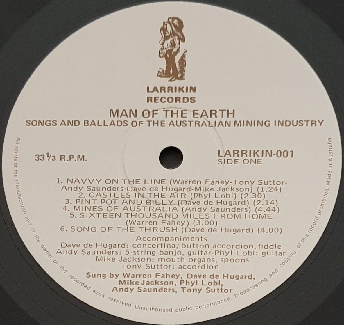 V/A - Man Of The Earth "Songs and ballads of the Australian Mining Ind ...