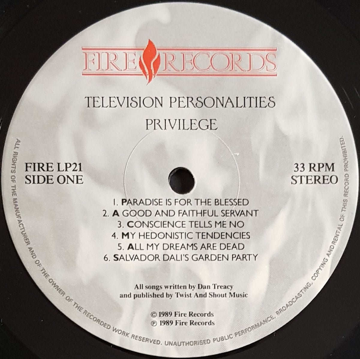 Television Personalities - Privilege – Vicious Sloth Collectables