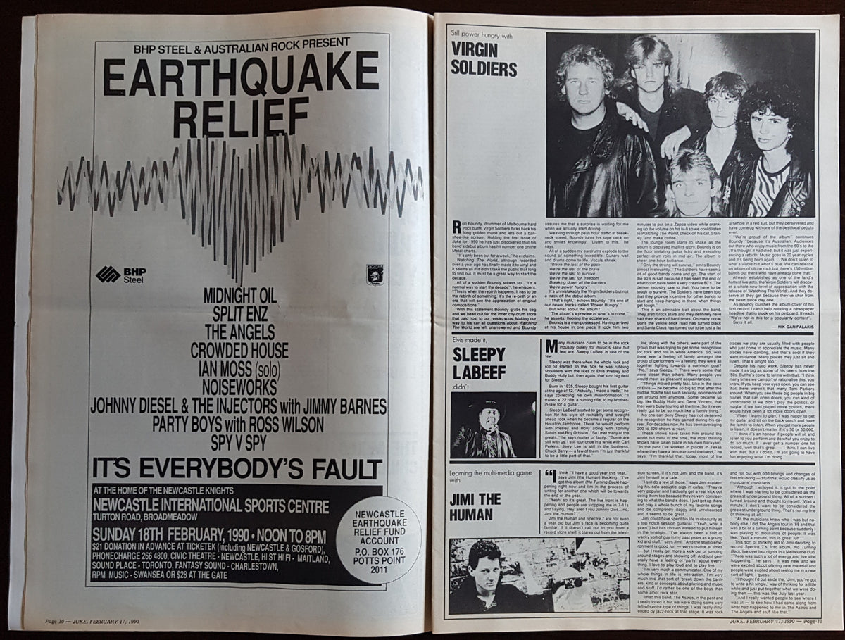 Crowded House (Neil Finn)- Juke February 17, 1990. Issue No.773 ...