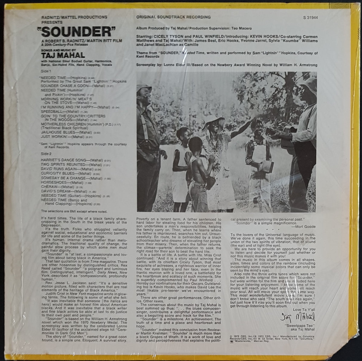 Taj Mahal - Sounder (Original Soundtrack Recording) – Vicious Sloth ...