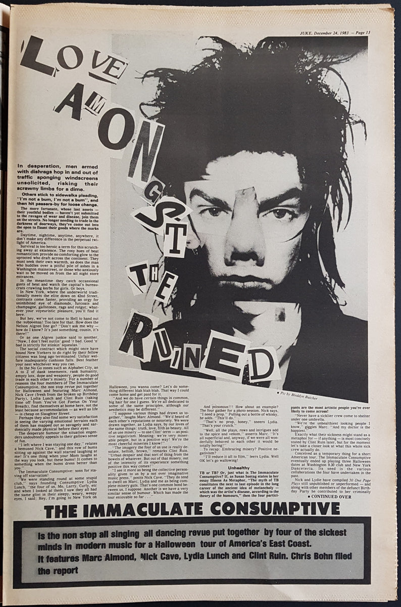 Nick Cave - Juke December 24 1983. Issue No.452 – Vicious Sloth ...