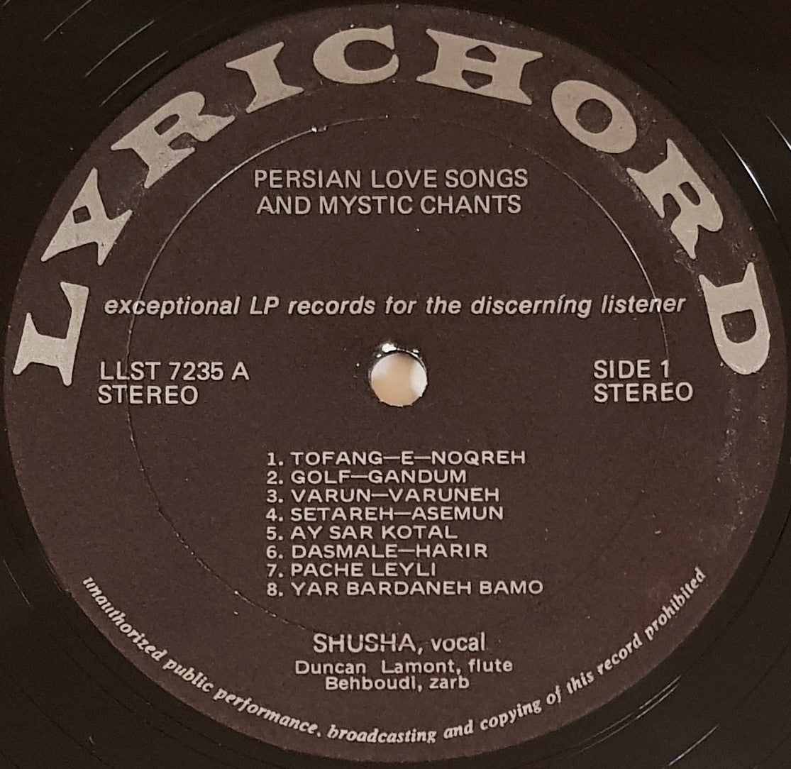 Shusha - Persian Love Songs And Mystic Chants Sung By Shush – Vicious ...