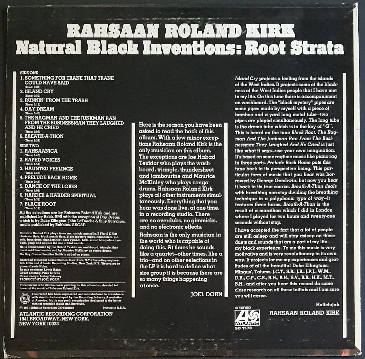Rahsaan Roland Kirk - Natural Black Inventions: Root Strata – Vicious ...