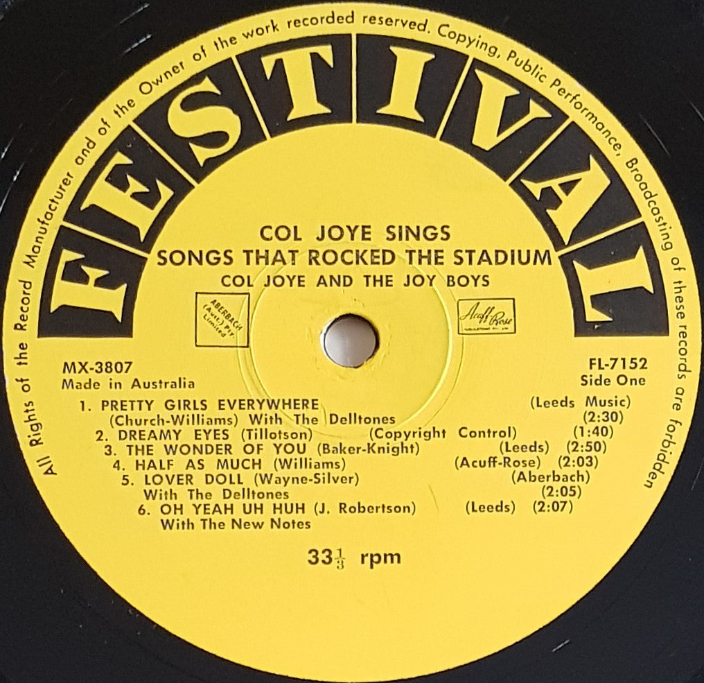 Col Joye - Songs That Rocked The Stadium – Vicious Sloth Collectables