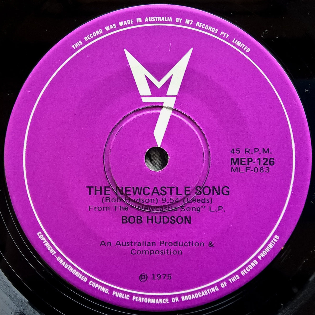 Bob Hudson - Newcastle Song – Vicious Sloth Collectables